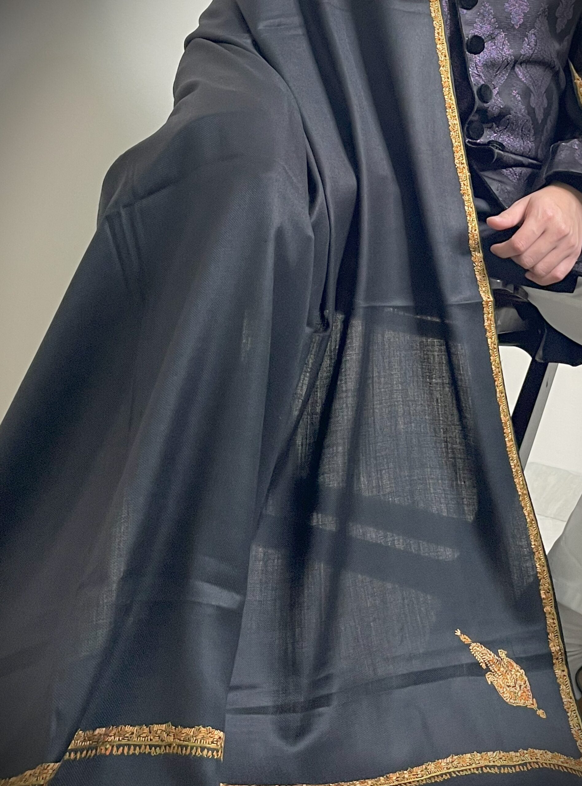 Indian Kashmiri Pashmina Shawl BLACK – HP241-BRS-Model-1 – H Plus – এইচ ...